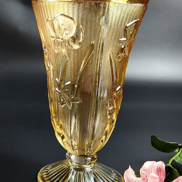 Accents | Vintage Jeannette Iridescent Iris Herringbone Pattern ...